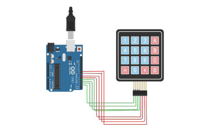 Circuit design Keypad - Tinkercad