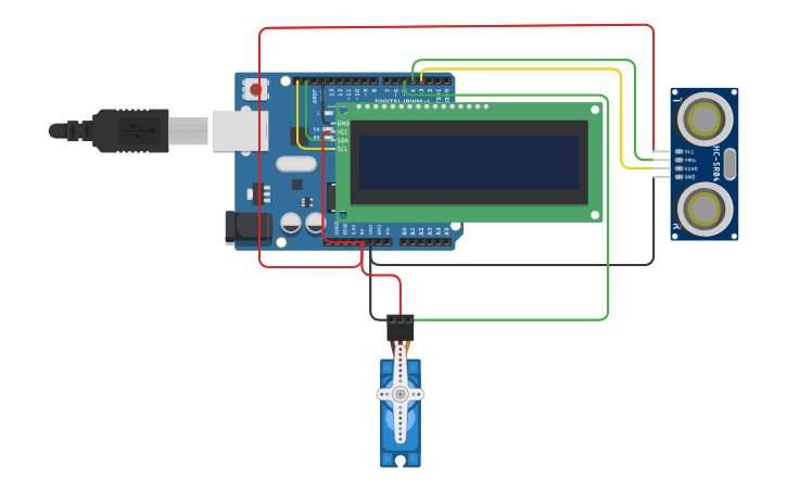 Circuit design ultra lcd servo - Tinkercad