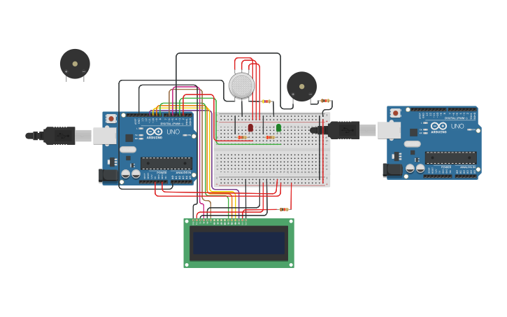 Circuit design Gas sensor detector - Tinkercad