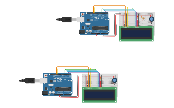 Circuit design LCD WITH LDR | Tinkercad