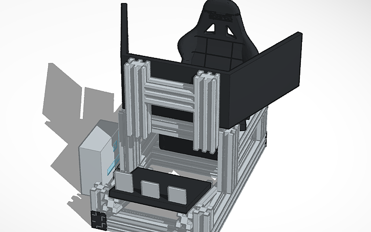 3D design Aluminum profile racing simulator - Tinkercad