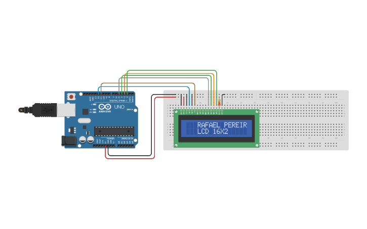 Circuit design Projeto LCD - Tinkercad