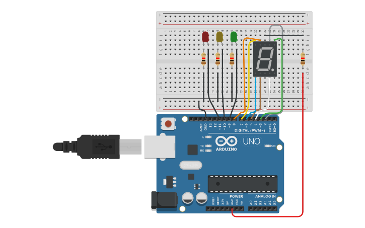 Circuit design Group 2 Traffic Light Control System - Tinkercad