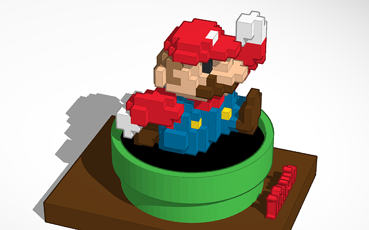3D design A Giant 8-bit Super Mario Amibo - Tinkercad