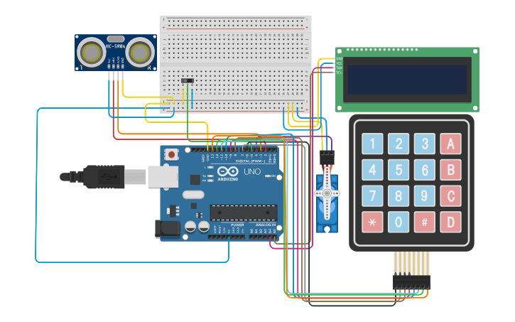 Circuit Design Keypad And Distance Access Entrance Tinkercad