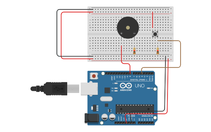 Circuit design Buzzer - Tinkercad
