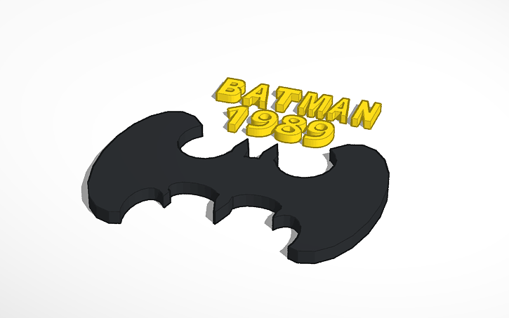 3D design Batman 1989 symbol - Tinkercad