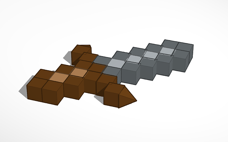 3D design Pixel Dagger | Tinkercad