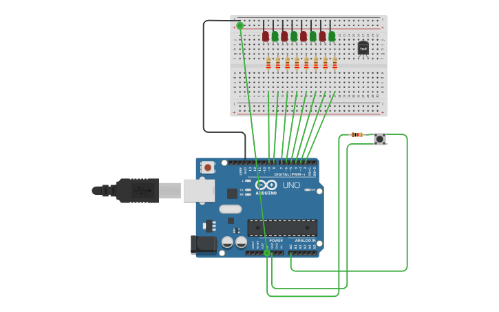 Circuit design Christmas Lights_gepapa - Tinkercad