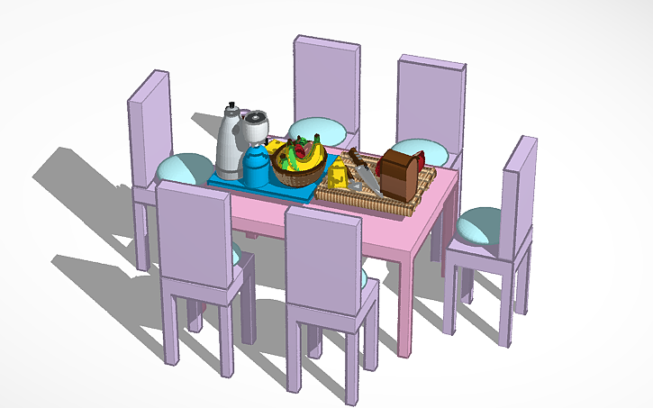 3D design dining room - Tinkercad