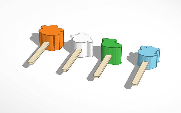 3D design FNAF SB Popsicles - Tinkercad