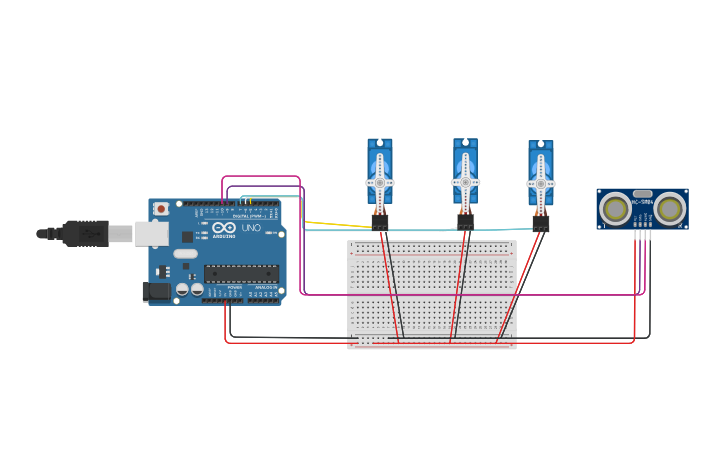 Circuit design stone scissors paper - Tinkercad