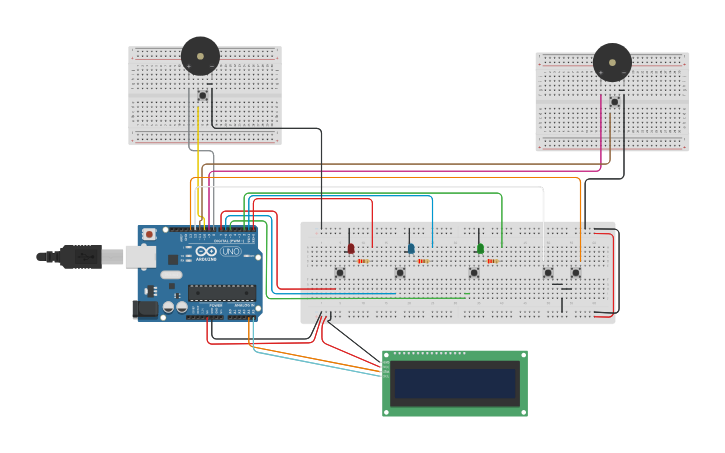 Circuit design ReactionGame! - Tinkercad