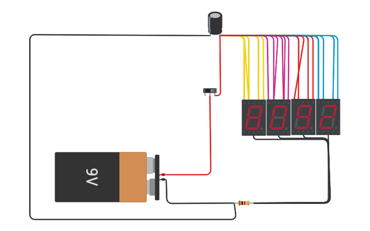 Circuit design Display de sete seguimentos com número do RM - Tinkercad Circuit design Display de sete seguimentos com número do RM - Tinkercad