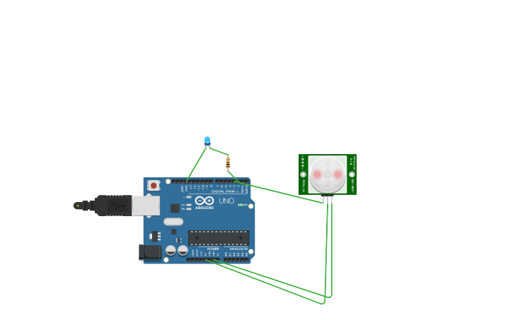 Circuit design control_light_with_PIR_minimal - Tinkercad