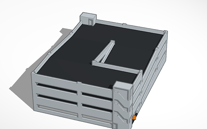 3D design Parking Garage (w interior) - Tinkercad