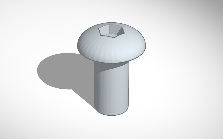 3D design Bolt - M3 Button Head 6mm - CAD only, no thread - Tinkercad