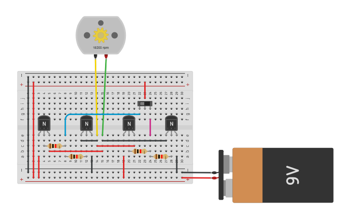 Circuit Design H Bridge Tinkercad