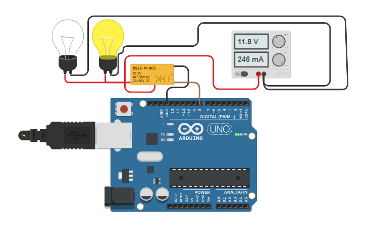 Tinkercad Tutorial 2 Arduino Relay Activated Lamp Ele