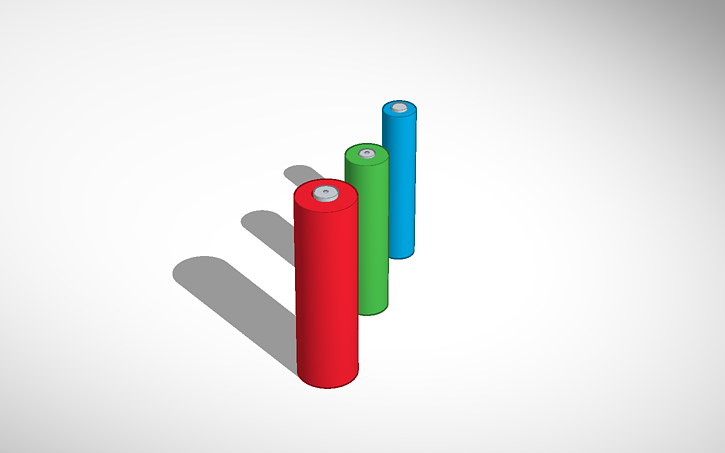 3D design AA, AAA, AAAA Battery #Template - Tinkercad