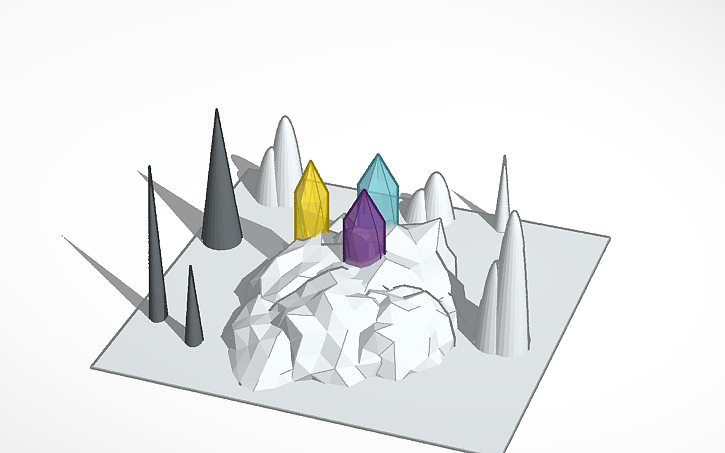 3D design Crystal rock terrarium - Tinkercad