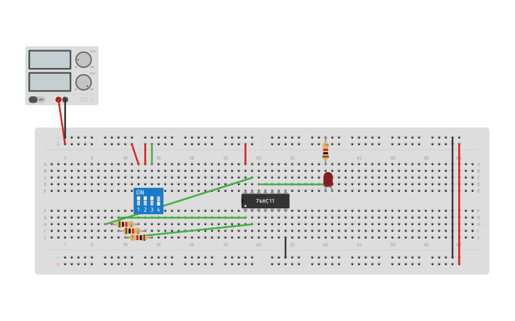 Circuit design Circuito 74HC11 - Tinkercad