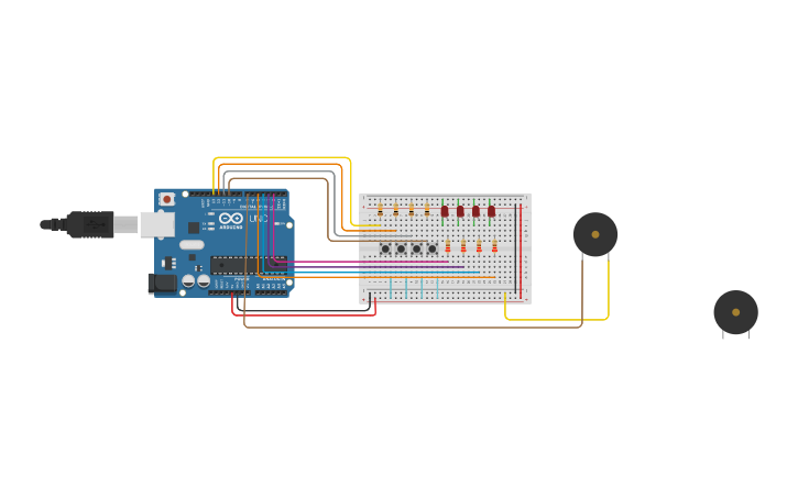 Circuit design simon dice - Tinkercad