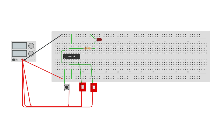 Circuit design Simulador JK 74HC73 - Tinkercad