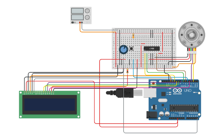 Circuit design On/Off encoder - Tinkercad