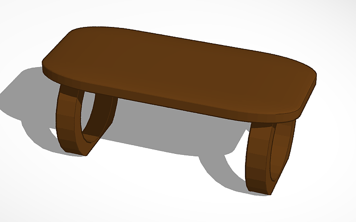 3D design modern dining table or bench - Tinkercad