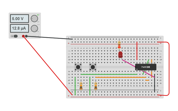 Circuit design parta nand | Tinkercad