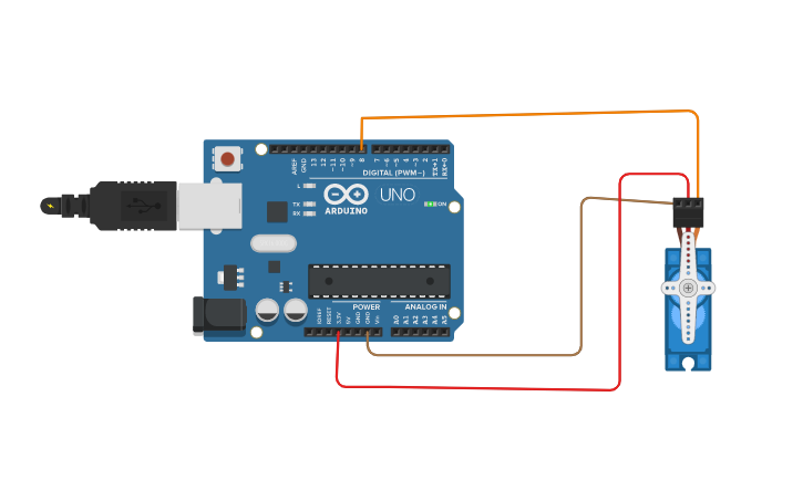 Circuit design Servo Motor - Tinkercad