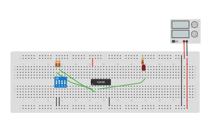 Circuit design IC 7486 - Tinkercad