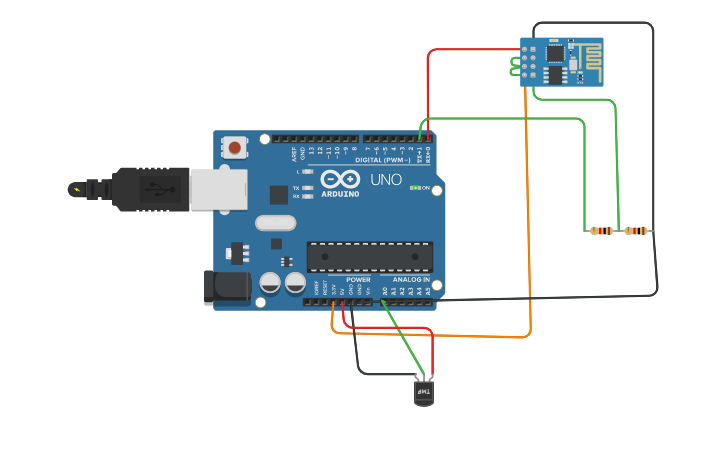 Circuit design Wifi Module ESP8266 - Tinkercad