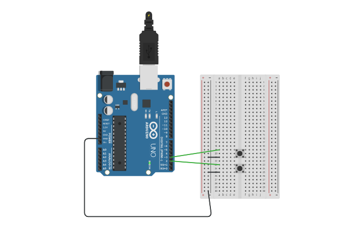 Circuit design Counting to 10 via Arduino Library - Tinkercad