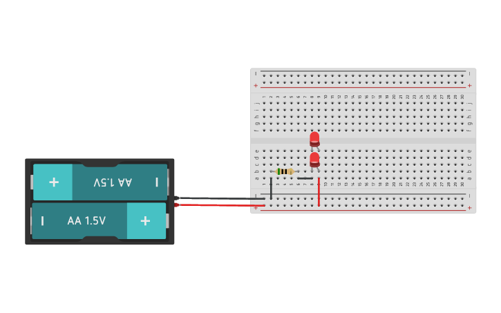 Circuit design Artifice BS1L2: LEDs in Parallel | Tinkercad