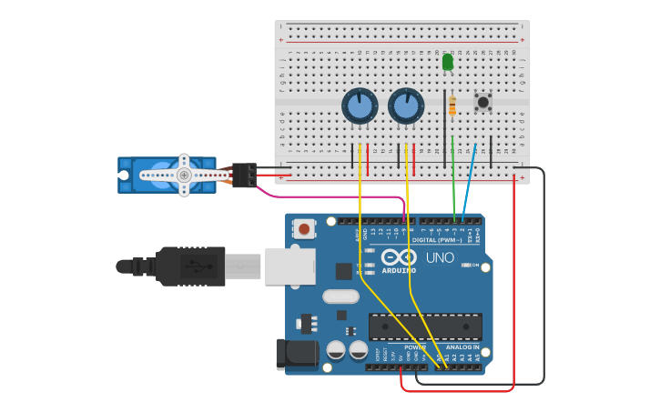 Circuit design Maddie Summer 2021 MATLAB App Designer Arduino side | Tinkercad