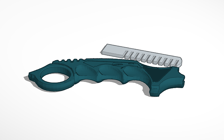 3D design Karambit Comb handle | Tinkercad