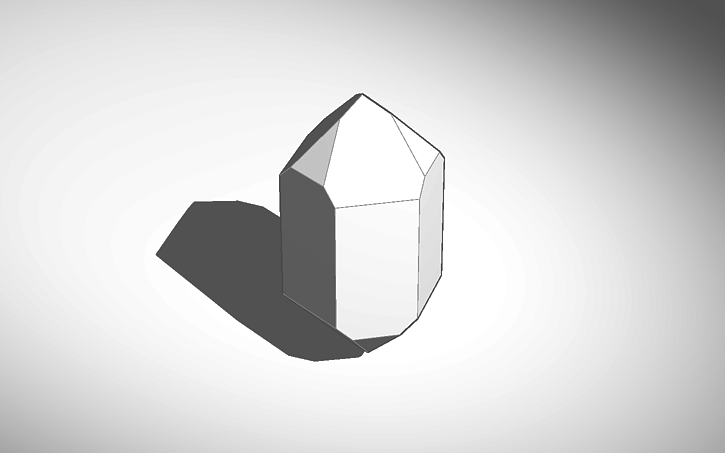 3D design Quartz Crystal - Normal Habit Faces - Tinkercad