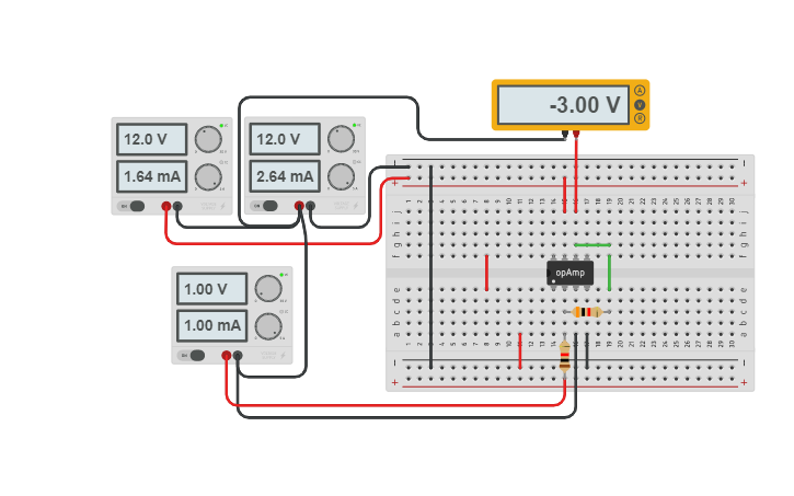 Circuit design Inverting Amplifier | Tinkercad
