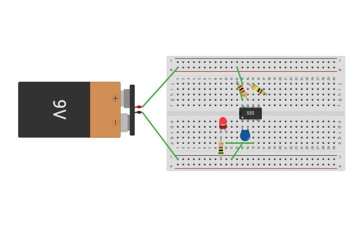 Circuit Design Led Blinker Using 555 Timer Chip Tinkercad