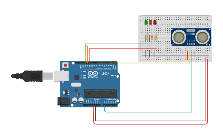 Circuit design Parking control | Tinkercad