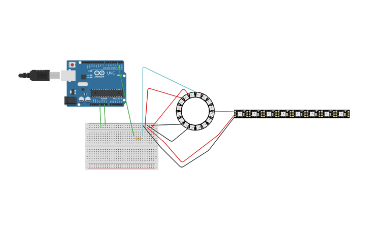 Circuit design Tira NeoPixels | Tinkercad