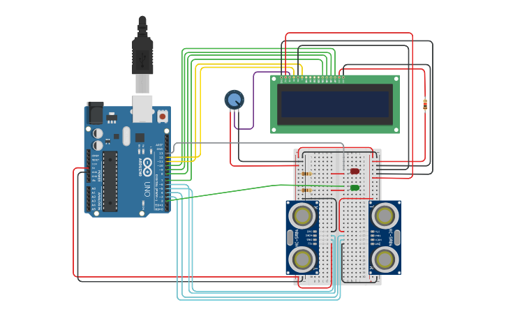 Circuit design PARKING - Tinkercad