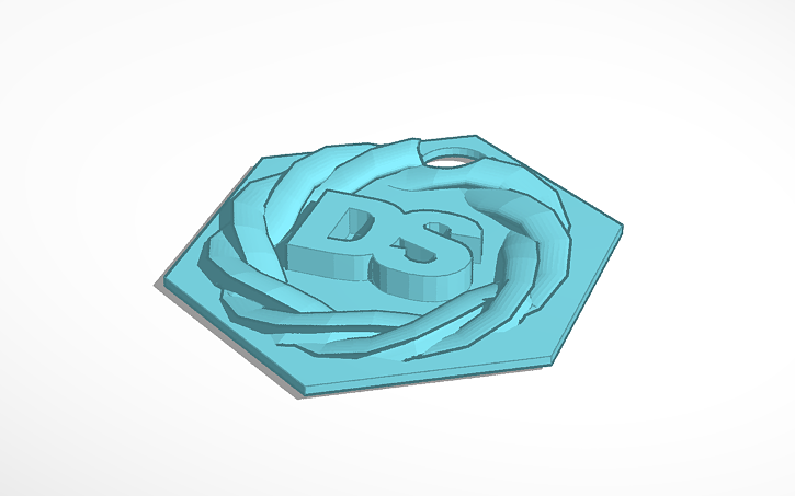 3D design Daun Name tag blue | Tinkercad