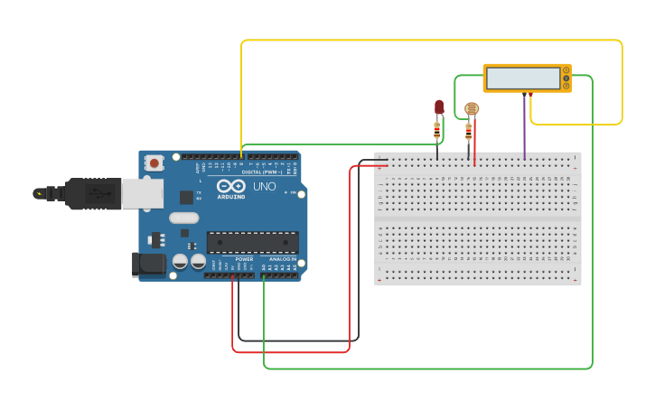 Circuit design LDR | Tinkercad