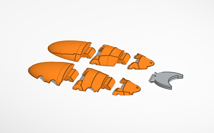 3D design 3 piece jointed swimbait 11cm (fluid doorhinge joint) - Tinkercad