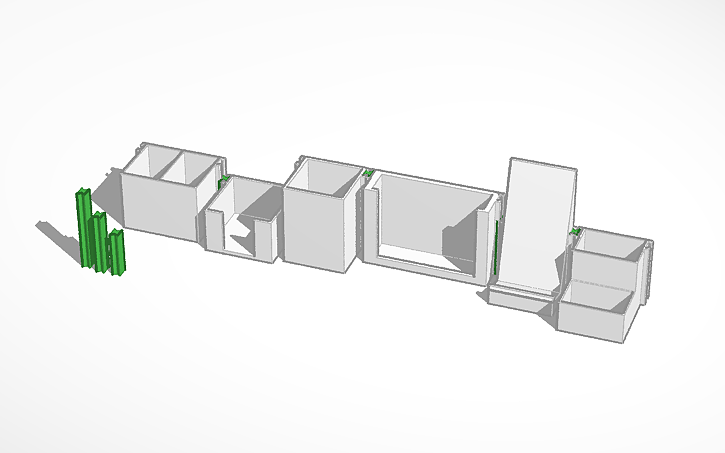 3D design modular desk organizer - Tinkercad