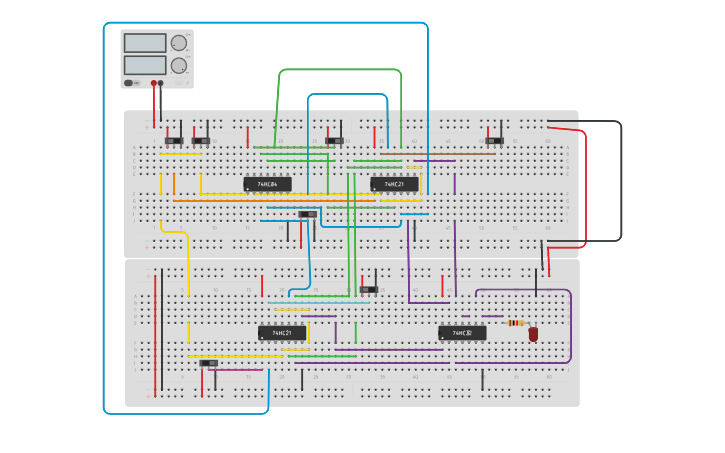 Circuit design MUX 4X1 - Tinkercad