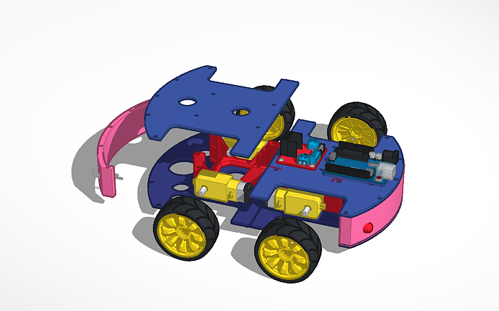 3d Design Chasis Carro Arduino Tinkercad